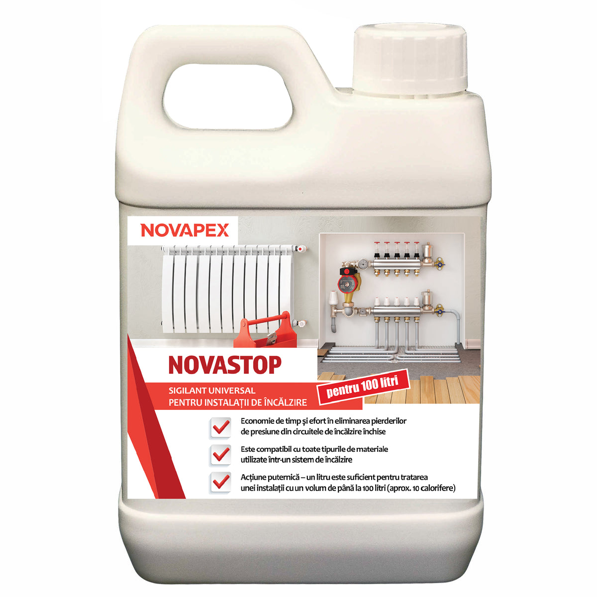 Sigilant universal NOVASTOP pentru instalatii de incalzire, 1 litru ...